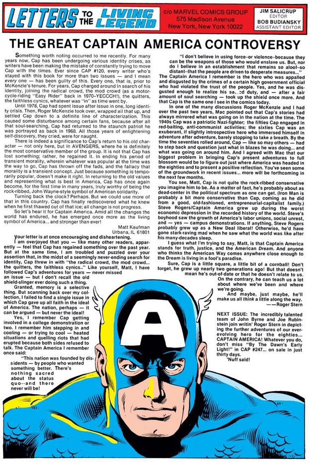Captain America #246 (June 1980) – THE VIRTUES OF CAPTAIN AMERICA